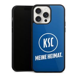 DeinDesign iPhone 15 Pro Max Handy Gallery Case Handyh&uuml;lle 9H Geh&auml;rtetes Glas R&uuml;ckseite H&uuml;lle Karlsruher Sc Statement Ksc Gallery Case