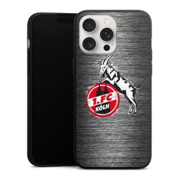 DeinDesign iPhone 15 Pro Max Handy Premium Silikon H&uuml;lle Handyh&uuml;lle schwarz Case Official Licensed Product Metallic Look 1. Fc K&ouml;ln Silikon Premium Case