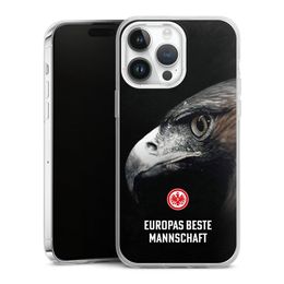 DeinDesign iPhone 14 Pro Max Handy Silikon H&uuml;lle Case transparent Handyh&uuml;lle European Cup Official Licensed Product Eintracht Frankfurt Silikon Case