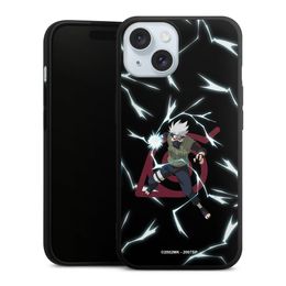 DeinDesign iPhone 15 Handy Premium Silikon H&uuml;lle Handyh&uuml;lle schwarz Case Naruto Shippuden Official Licensed Product Kakashi Silikon Premium Case