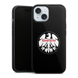 DeinDesign iPhone 15 Handy Gallery Case Handyh&uuml;lle 9H Geh&auml;rtetes Glas R&uuml;ckseite H&uuml;lle Eintracht Frankfurt Sge Official Licensed Product Gallery Case