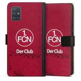 DeinDesign Galaxy A51 Handy Klapph&uuml;lle Handyh&uuml;lle aus Kunst Leder schwarz Flip Case Official Licensed Product 1. Fc N&uuml;rnberg Bundesliga Sideflip mit Lasche