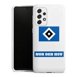 DeinDesign Galaxy A33 5G Handy Silikon H&uuml;lle Case wei&szlig; Handyh&uuml;lle Statement Hsv Hamburger Sv Silikon Case