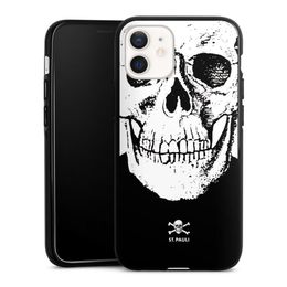 DeinDesign iPhone 12 mini Handy Silikon H&uuml;lle Case schwarz Handyh&uuml;lle Totenkopf Fc St. Pauli Official Licensed Product