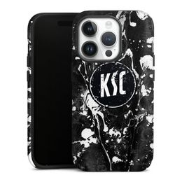DeinDesign iPhone 14 Pro Handy Panzer Handyh&uuml;lle robuste Outdoor H&uuml;lle Schutzh&uuml;lle matt Karlsruher Sc Ksc Official Licensed Product Tough Case