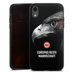 DeinDesign iPhone Xr Handy Silikon H&uuml;lle Case schwarz Handyh&uuml;lle European Cup Official Licensed Product Eintracht Frankfurt