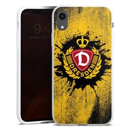 DeinDesign iPhone Xr Handy Silikon H&uuml;lle Case wei&szlig; Handyh&uuml;lle Official Licensed Product Soccer Sg Dynamo Dresden Silikon Case