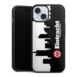 DeinDesign iPhone 15 Handy Gallery Case Handyh&uuml;lle 9H Geh&auml;rtetes Glas R&uuml;ckseite H&uuml;lle Eintracht Frankfurt Sge Official Licensed Product Gallery Case