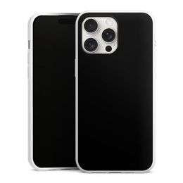 DeinDesign iPhone 15 Pro Max Handy Silikon H&uuml;lle Case wei&szlig; Handyh&uuml;lle Colour Black Unicoloured Silikon Case