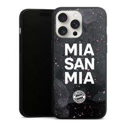 DeinDesign iPhone 15 Pro Max Handy Premium Silikon H&uuml;lle Handyh&uuml;lle schwarz Case Mia San Mia Girl Style Fc Bayern M&uuml;nchen Silikon Premium Case