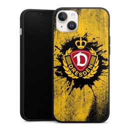 DeinDesign iPhone 14 Handy Premium Silikon H&uuml;lle Handyh&uuml;lle schwarz Case Official Licensed Product Soccer Sg Dynamo Dresden Silikon Premium Case