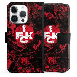 DeinDesign iPhone 14 Pro Handy Klapph&uuml;lle Handyh&uuml;lle aus Kunst Leder schwarz Flip Case 1. Fc Kaiserslautern 1. Fck Logo Sideflip mit langer Lasche