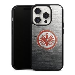 DeinDesign iPhone 15 Pro Handy Gallery Case Handyh&uuml;lle 9H Geh&auml;rtetes Glas R&uuml;ckseite H&uuml;lle Eintracht Frankfurt Sge Logo Gallery Case