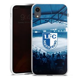 DeinDesign iPhone Xr Handy Silikon H&uuml;lle Case wei&szlig; Handyh&uuml;lle Stadium 1. Fcm 1. Fc Magdeburg Silikon Case