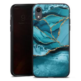 DeinDesign iPhone Xr Handy Silikon H&uuml;lle Case schwarz Handyh&uuml;lle Marble Gemstone Glitzer