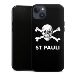 DeinDesign iPhone 14 Plus Handy Silikon H&uuml;lle Case schwarz Handyh&uuml;lle Totenkopf Fc St. Pauli Official Licensed Product