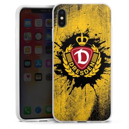 DeinDesign iPhone Xs Max Handy Silikon H&uuml;lle Case transparent Handyh&uuml;lle Official Licensed Product Soccer Sg Dynamo Dresden Silikon Case