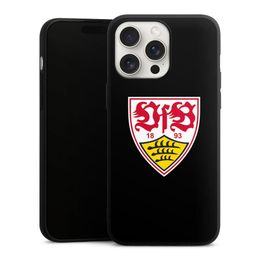 DeinDesign iPhone 15 Pro Max Handy Premium Silikon H&uuml;lle Handyh&uuml;lle schwarz Case Vfb Stuttgart Coat Of Arms Official Licensed Product Silikon Premium Case