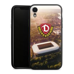 DeinDesign iPhone Xr Handy Premium Silikon H&uuml;lle Handyh&uuml;lle schwarz Case Sgd Sg Dynamo Dresden Stadium Silikon Premium Case
