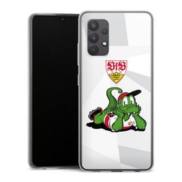 DeinDesign Galaxy A32 4G Handy Silikon H&uuml;lle Case transparent Handyh&uuml;lle Vfb Stuttgart Mascot Official Licensed Product Silikon Case