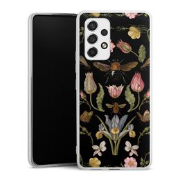 DeinDesign Galaxy A53 5G Handy Silikon H&uuml;lle Case transparent Handyh&uuml;lle Bee Blossom Flower Wreath Silikon Case