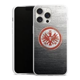 DeinDesign iPhone 15 Pro Max Handy Silikon H&uuml;lle Case wei&szlig; Handyh&uuml;lle Eintracht Frankfurt Sge Logo Silikon Case