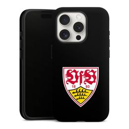 DeinDesign iPhone 15 Pro Handy Panzer Handyh&uuml;lle robuste Outdoor H&uuml;lle Schutzh&uuml;lle matt Vfb Stuttgart Coat Of Arms Official Licensed Product Tough Case