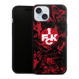 DeinDesign iPhone 15 Handy Premium Silikon H&uuml;lle Handyh&uuml;lle schwarz Case 1. Fc Kaiserslautern 1. Fck Logo Silikon Premium Case