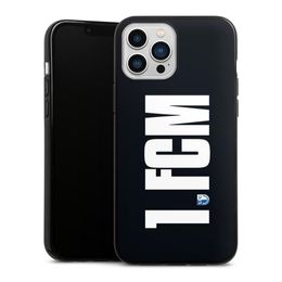 DeinDesign iPhone 13 Pro Max Handy Silikon H&uuml;lle Case schwarz Handyh&uuml;lle 1. Fcm 1. Fc Magdeburg Official Licensed Product