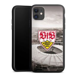 DeinDesign iPhone 11 Handy Premium Silikon H&uuml;lle Handyh&uuml;lle schwarz Case Vfb Stuttgart Stadium Official Licensed Product Silikon Premium Case