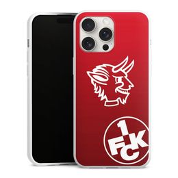 DeinDesign iPhone 15 Pro Max Handy Silikon H&uuml;lle Case wei&szlig; Handyh&uuml;lle Devil Official Licensed Product 1. Fc Kaiserslautern Silikon Case
