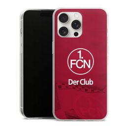 DeinDesign iPhone 15 Pro Max Handy Silikon H&uuml;lle Case transparent Handyh&uuml;lle Official Licensed Product 1. Fc N&uuml;rnberg Bundesliga Silikon Case