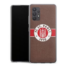 DeinDesign Galaxy A32 4G Handy Silikon H&uuml;lle Case transparent Handyh&uuml;lle Fc St. Pauli Logo Official Licensed Product Silikon Case