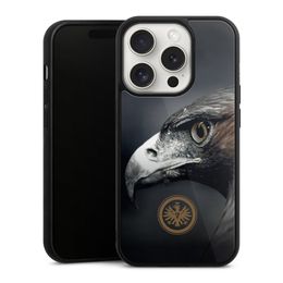 DeinDesign iPhone 15 Pro Handy Gallery Case Handyh&uuml;lle 9H Geh&auml;rtetes Glas R&uuml;ckseite H&uuml;lle Eintracht Frankfurt Eagle Official Licensed Product Gallery Case