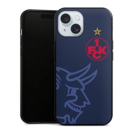 DeinDesign iPhone 15 Handy Slim Case extra d&uuml;nn Silikon Handyh&uuml;lle schwarz H&uuml;lle Logo 1. Fc Kaiserslautern 1. Fck Silikon Slim Case