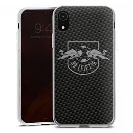 DeinDesign iPhone Xr Handy Silikon H&uuml;lle Case transparent Handyh&uuml;lle Rb Leipzig Carbon Metallic Look Silikon Case