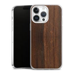 DeinDesign iPhone 14 Pro Max Handy Silikon H&uuml;lle Case transparent Handyh&uuml;lle Wood Nut Tree Wooden Look Silikon Case