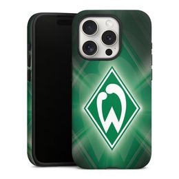 DeinDesign iPhone 15 Pro Handy Panzer Handyh&uuml;lle robuste Outdoor H&uuml;lle Schutzh&uuml;lle matt Sv Werder Bremen Coat Of Arms Official Licensed Product Tough Case