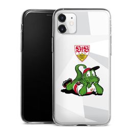 DeinDesign iPhone 11 Handy Slim Case Silikon Handyh&uuml;lle transparent H&uuml;lle extra d&uuml;nn Vfb Stuttgart Mascot Official Licensed Product Silikon Slim Case