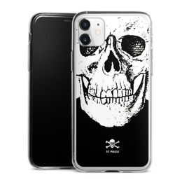DeinDesign iPhone 11 Handy Slim Case Silikon Handyh&uuml;lle transparent H&uuml;lle extra d&uuml;nn Totenkopf Fc St. Pauli Official Licensed Product Silikon Slim Case