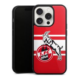 DeinDesign iPhone 15 Pro Handy Gallery Case Handyh&uuml;lle 9H Geh&auml;rtetes Glas R&uuml;ckseite H&uuml;lle Official Licensed Product Coat Of Arms 1. Fc K&ouml;ln Gallery Case