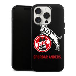 DeinDesign iPhone 15 Pro Handy Slim Case extra d&uuml;nn Silikon Handyh&uuml;lle schwarz H&uuml;lle Official Licensed Product Transparent 1. Fc K&ouml;ln Silikon Slim Case