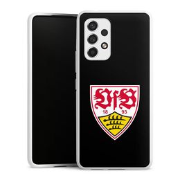 DeinDesign Galaxy A53 5G Handy Silikon H&uuml;lle Case wei&szlig; Handyh&uuml;lle Official Licensed Product Vfb Stuttgart Coat Of Arms Silikon Case