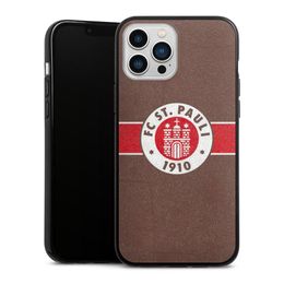 DeinDesign iPhone 13 Pro Max Handy Silikon H&uuml;lle Case schwarz Handyh&uuml;lle Fc St. Pauli Logo Official Licensed Product