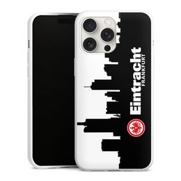 DeinDesign iPhone 15 Pro Max Handy Silikon H&uuml;lle Case wei&szlig; Handyh&uuml;lle Eintracht Frankfurt Sge Official Licensed Product Silikon Case