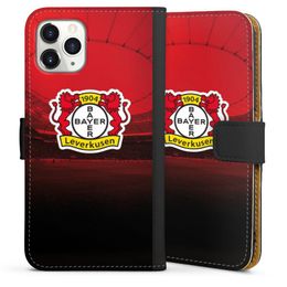 DeinDesign iPhone 11 Pro Handy Klapph&uuml;lle Handyh&uuml;lle aus Kunst Leder schwarz Flip Case Bayer 04 Leverkusen Official Licensed Product Stadium Sideflip mit Lasche