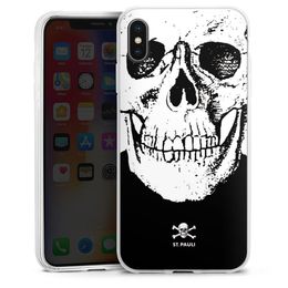 DeinDesign iPhone Xs Max Handy Silikon H&uuml;lle Case transparent Handyh&uuml;lle Totenkopf Fc St. Pauli Official Licensed Product Silikon Case