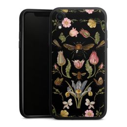 DeinDesign iPhone Xr Handy Premium Silikon H&uuml;lle Handyh&uuml;lle schwarz Case Flower Wreath Bee Blossom Silikon Premium Case