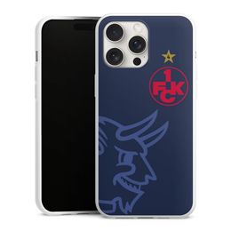 DeinDesign iPhone 15 Pro Max Handy Silikon H&uuml;lle Case wei&szlig; Handyh&uuml;lle Logo 1. Fc Kaiserslautern 1. Fck Silikon Case