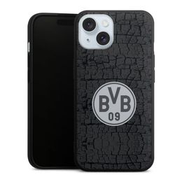 DeinDesign iPhone 15 Handy Premium Silikon H&uuml;lle Handyh&uuml;lle schwarz Case Jersey Borussia Dortmund Bvb Silikon Premium Case